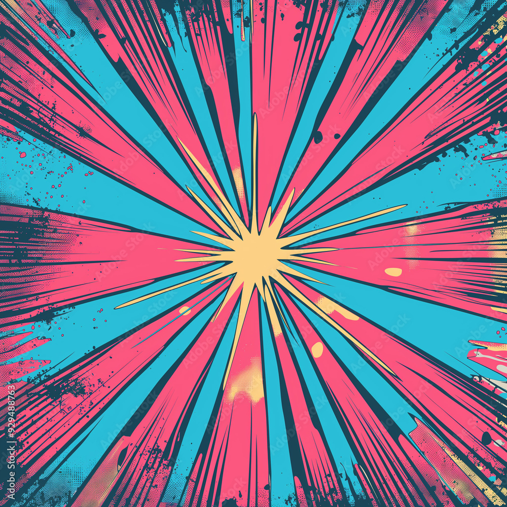 blue and pink rays, gradient as a background for a comic book or a ...
