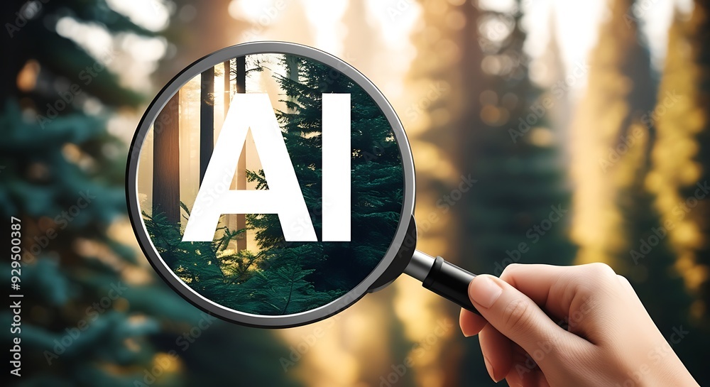 AI-powered image recognition technology, illustrating the creation of deep fake images and the ...