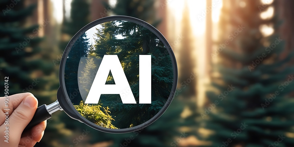 AI-powered image recognition technology, illustrating the creation of deep fake images and the ...