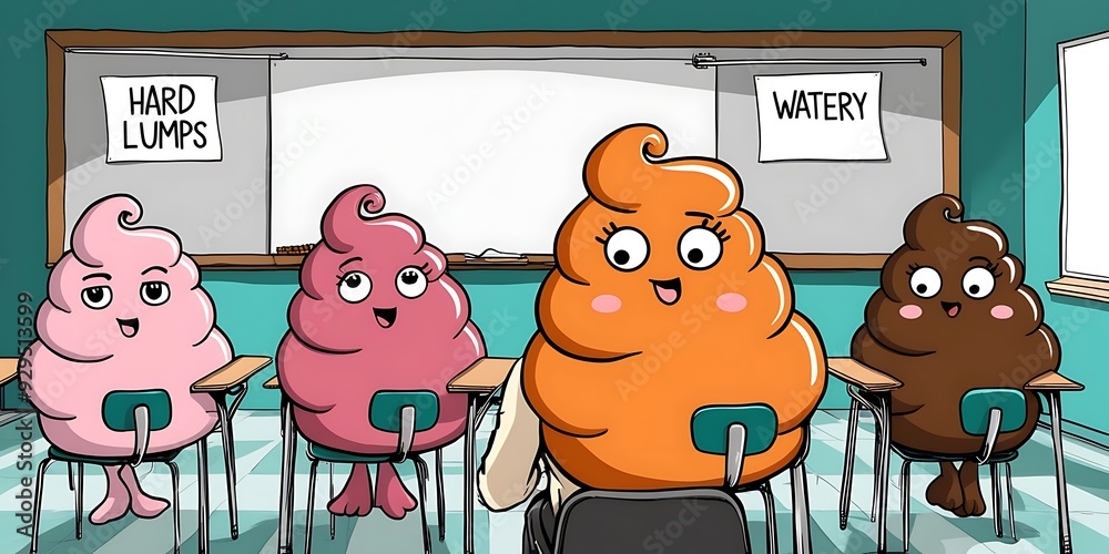 An informative Bristol stool chart concept illustrating the various ...