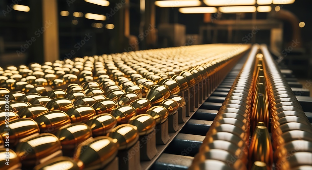 Bullet shells of different sizes for military ammunition production and ...