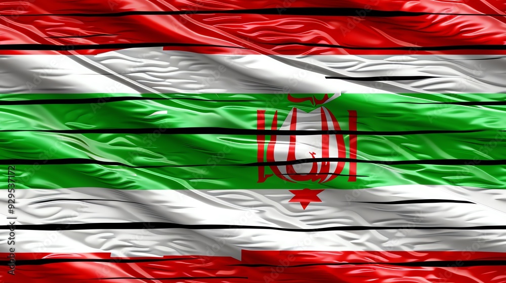 Minimalist seamless pattern of the Iraqi flag in a handdrawn style ...