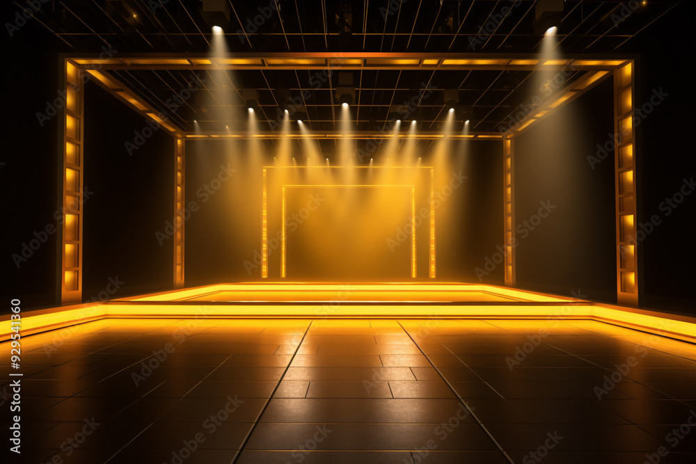 Modern dance stage light background with spotlight illuminated for ...