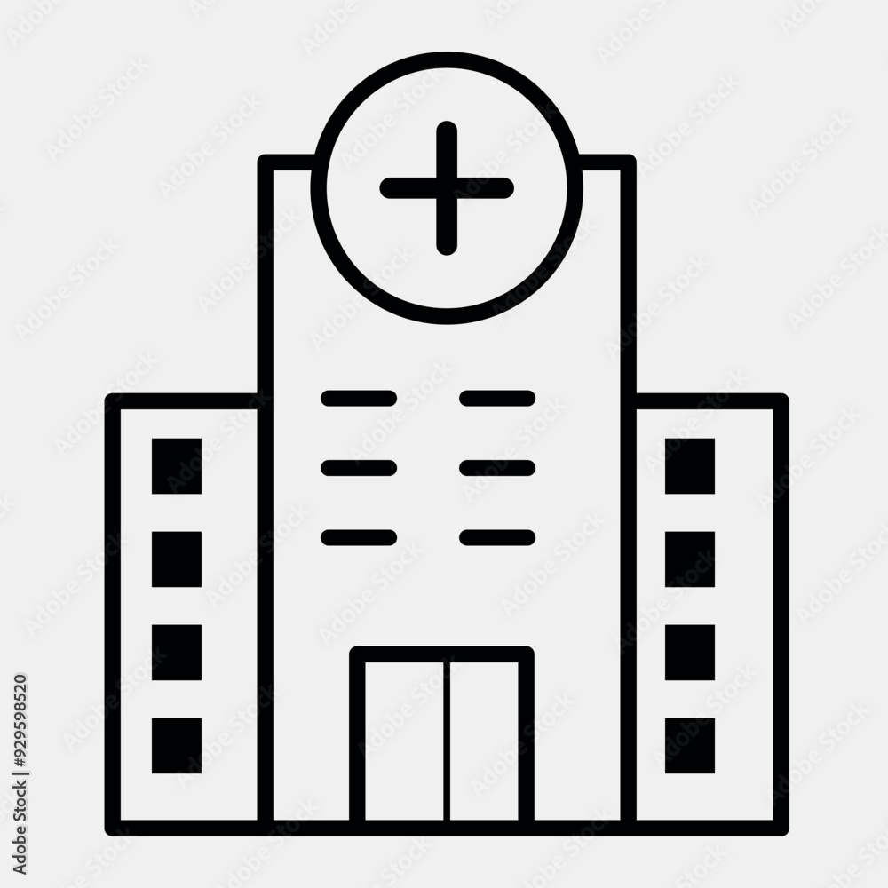 Hospital Vector Icon - High-Resolution Vector Graphic on Transparent ...