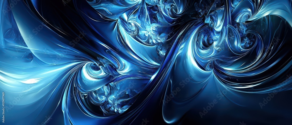 Beautiful 3d abstract blue desktop wallpaper for ratio 21:9 Stock Photo ...