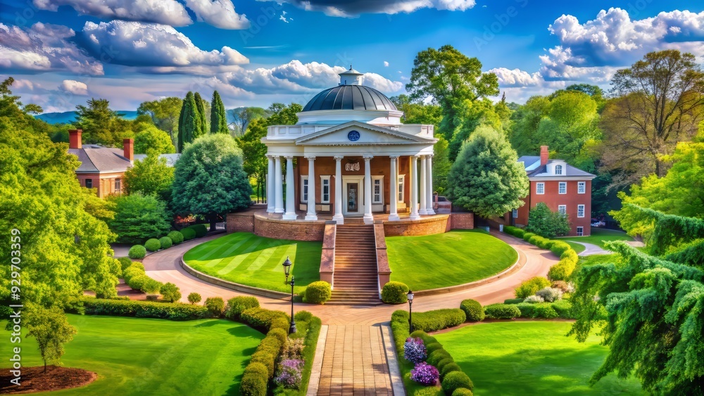 Historic neoclassical-style Rotunda building in Charlottesville ...