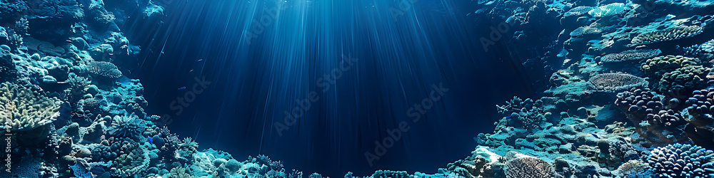 Underwater View of a Dark Hole in Ocean Floor with Sunlight ...