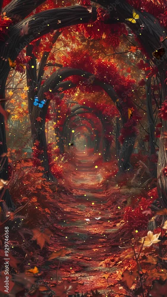 animated digital forest path vertical 4k virtual video animation ...