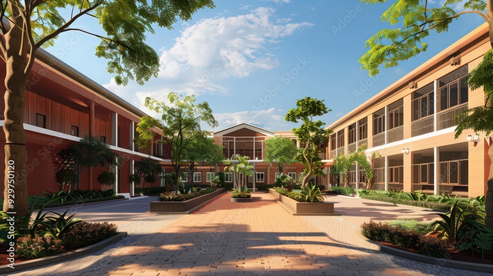 The school building's administrative wing handles the operational and ...