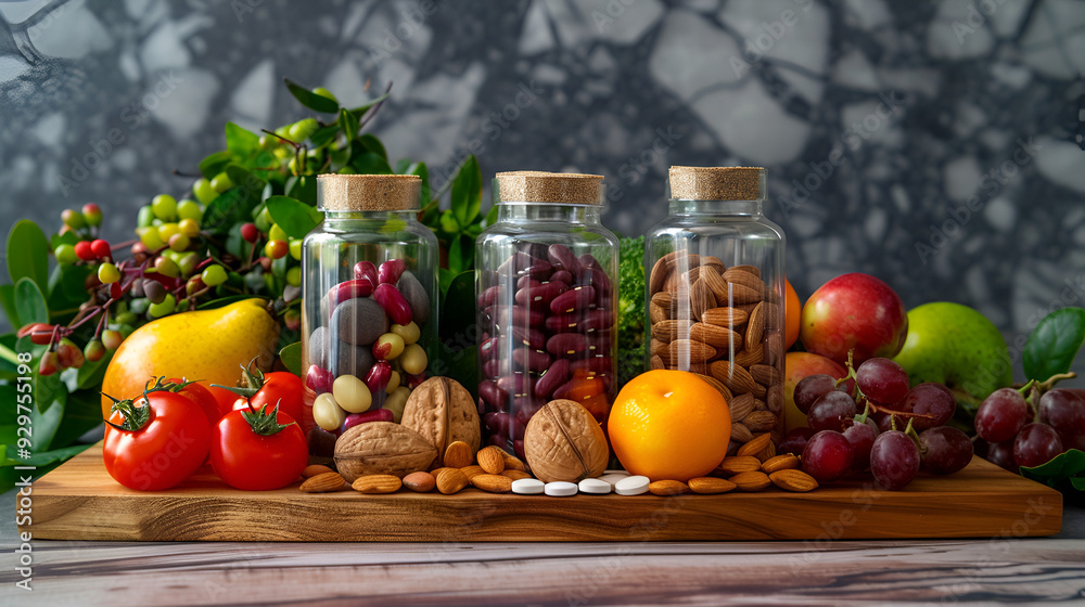 Medicine health concept. Nutritional supplement and vitamin supplements ...