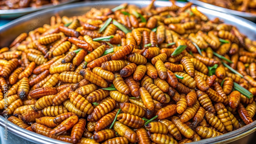 Beondegi, silkworm larvae boiled or steamed, popular Korean street ...