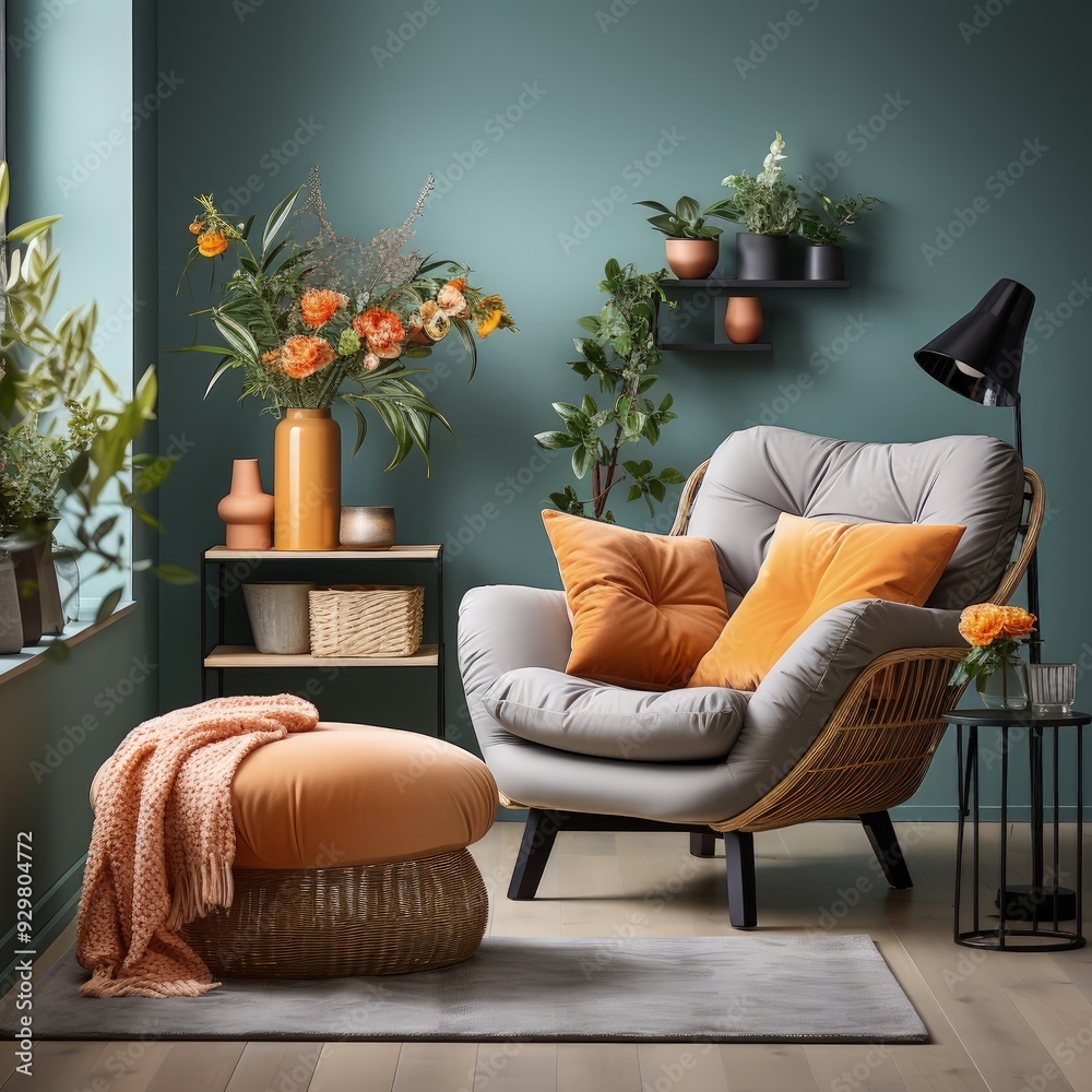 Scandinavian Style Color Palettes for Modern Home Interiors Stock ...