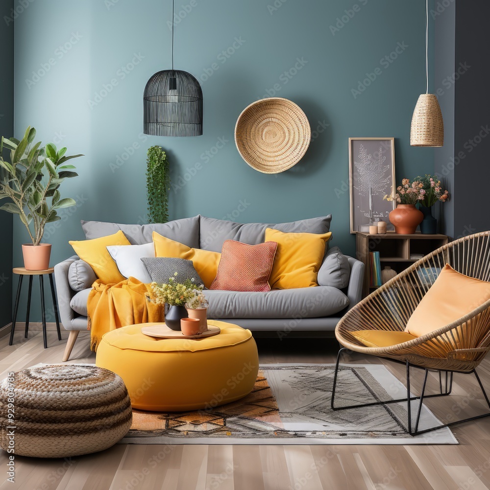 Scandinavian Style Color Palettes for Modern Home Interiors Stock ...