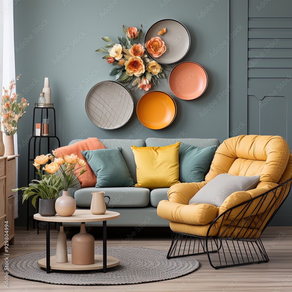 Scandinavian Style Color Palettes for Modern Home Interiors Stock ...