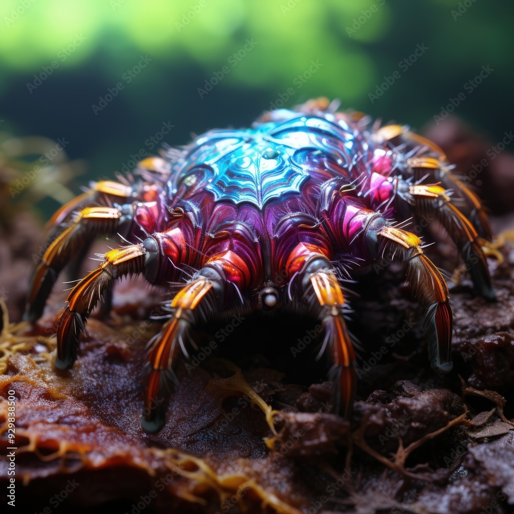 Surreal Art of Chromatopelma Cyaneopubescens Tarantula Design Stock ...