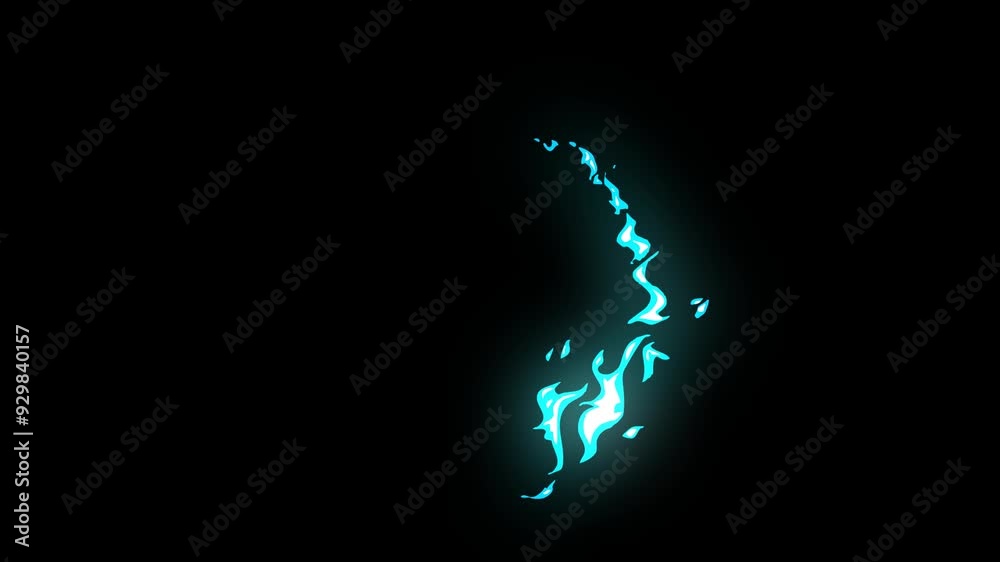 2D Element Motion FX Flash Animation with Fire Element featuring a blue ...
