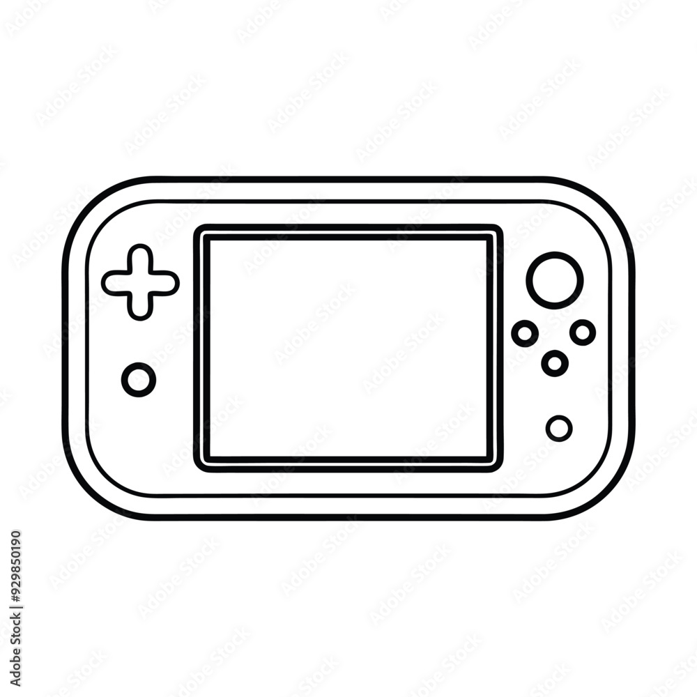 Gaming Equipment Clipart, Gamer Outline Design, Handheld Gaming Console ...
