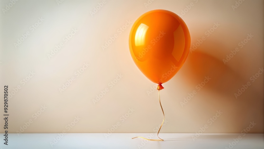 Vibrant orange balloon inflates to perfection, tied with a delicate ...