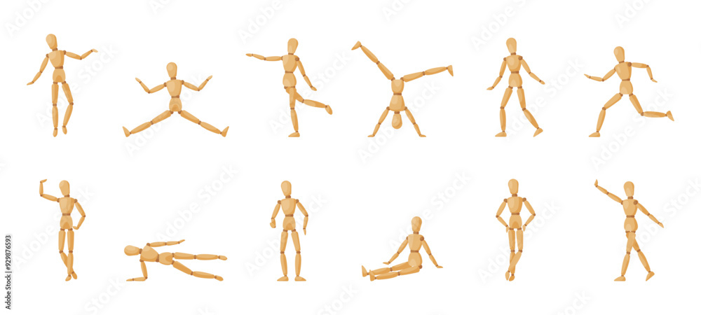 Wood man model. Dolls for artists with movable limbs. Wooden manikin ...