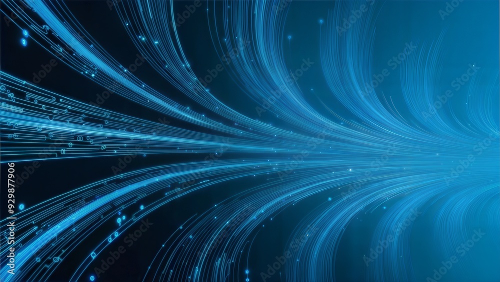 Abstract Blue Wave: A mesmerizing wave of connected particles, rendered ...