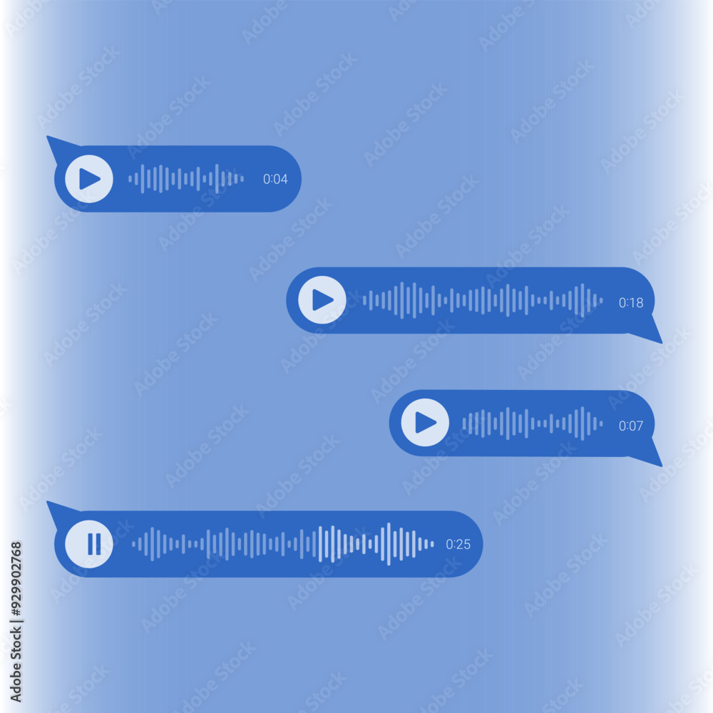 Voice message bubbles Set of Voice message with Sound wave icons. chat ...