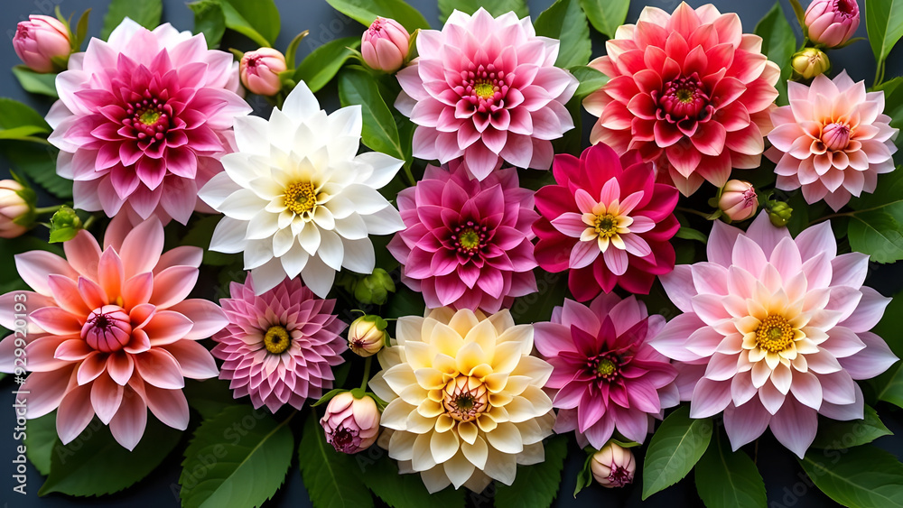 Vibrant Dahlia Flowers Diverse Color Combinations Dahlia Varieties