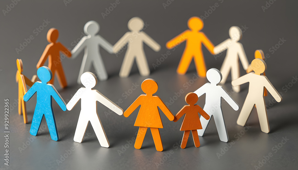 Teamwork and relations concept. symbolic of paper chains. People are ...