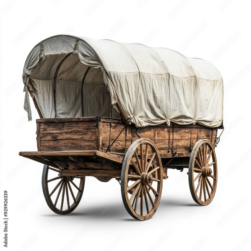 Transparent background with an old wooden wagon carriage Stock Photo ...