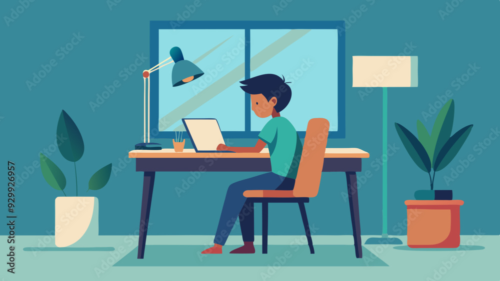 Virtual Learning Setup: A child attending an online class at home, with ...