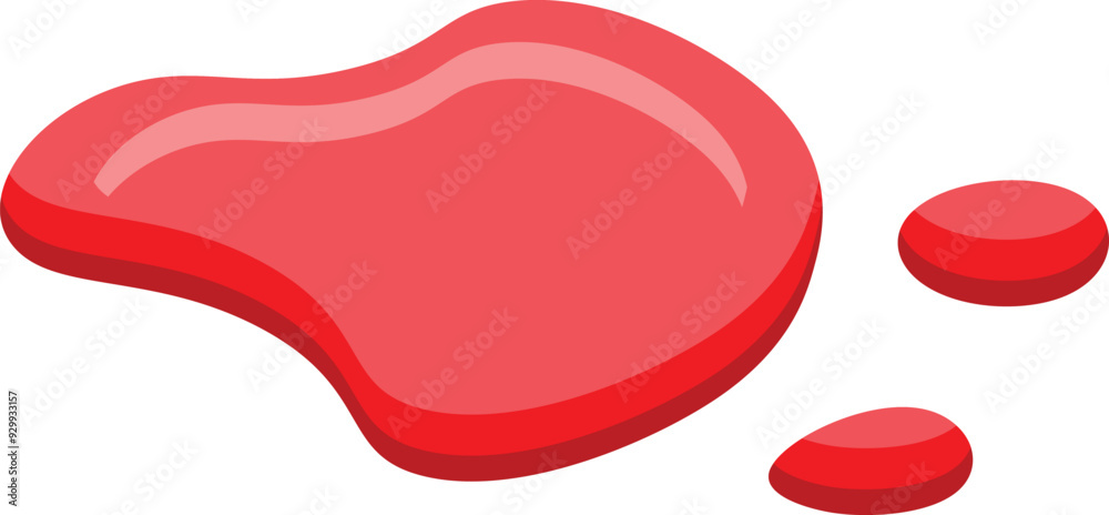 Cartoon illustration of blood splattering and forming a bloodstain ...