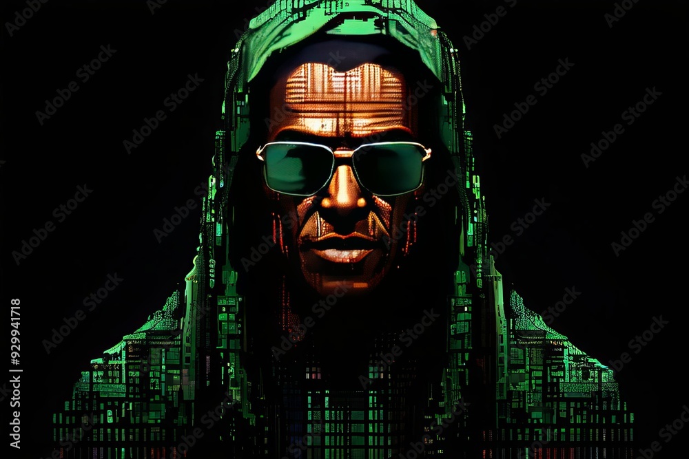 matrix code pixel art a pixel art image of a somaliland politici Stock ...