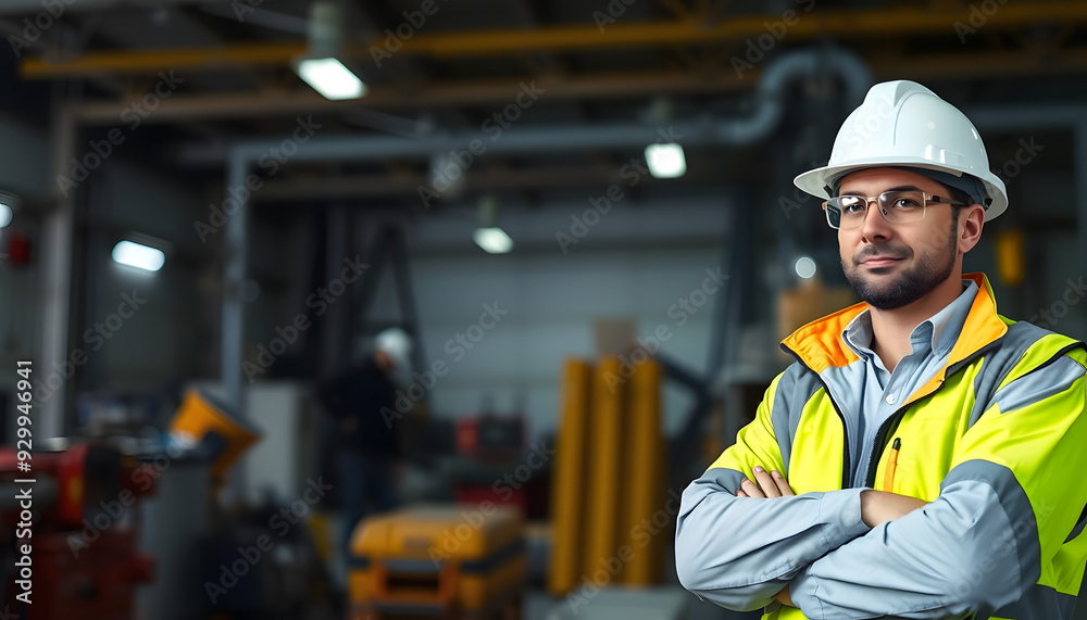 Safety first and work safety concept. Safety at workplace, safety first ...