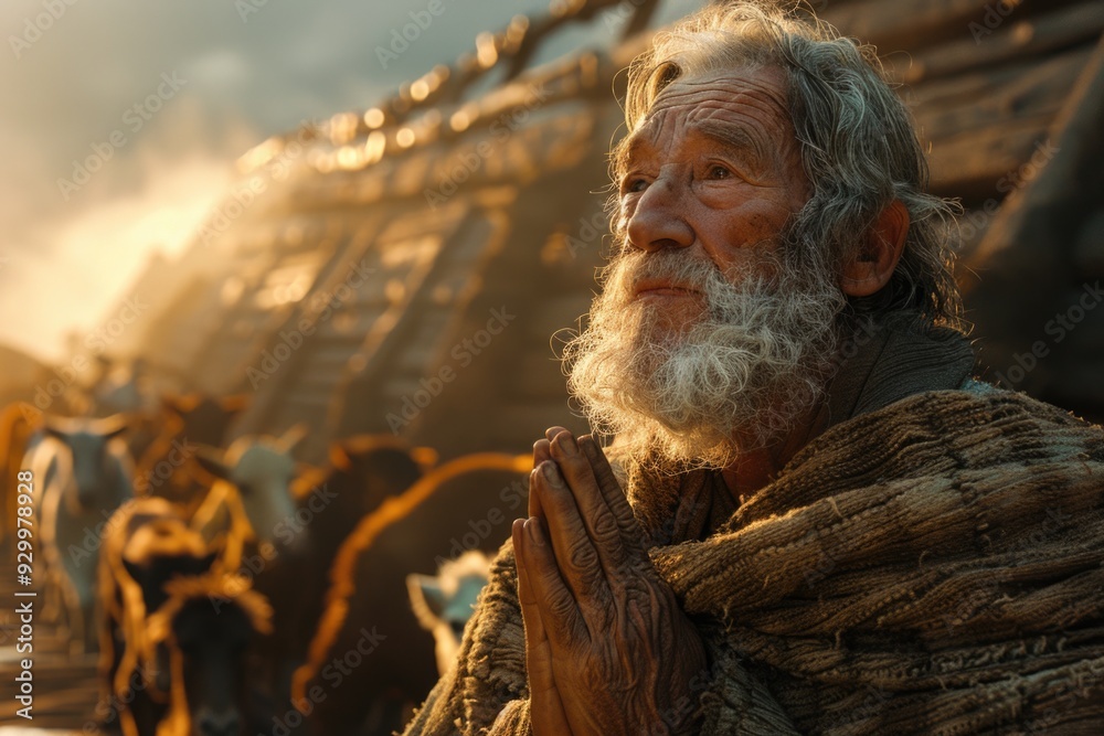 Noah's journey, depiction of religious personality Noah and his ark ...