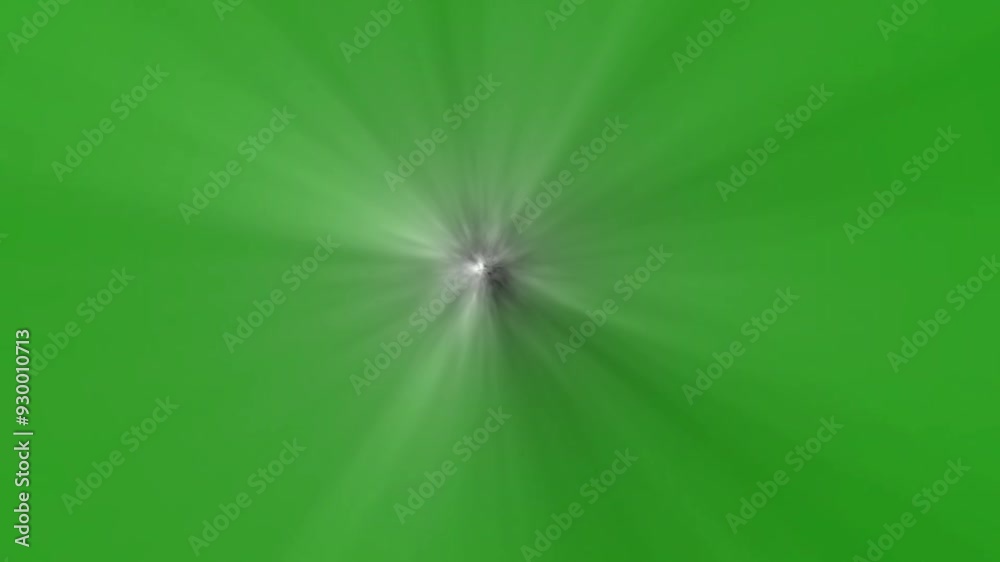 white and gray light ray animation on green screen background. center ...