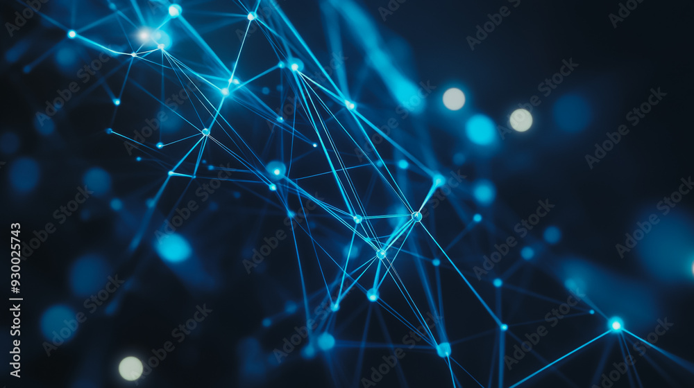 Abstract business connection of lines from nodes It is connected to endless nodes and represents ...