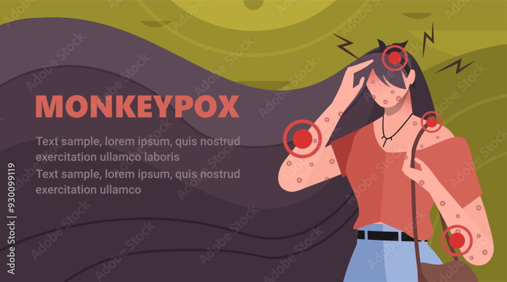 The woman is sick with smallpox and symptoms of monkeypox such as fever ...