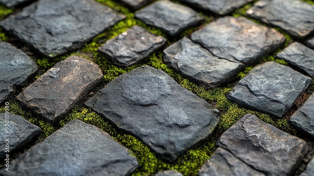 Mossy Cobblestone Texture: A Natural and Aged Surface of Cobblestones ...