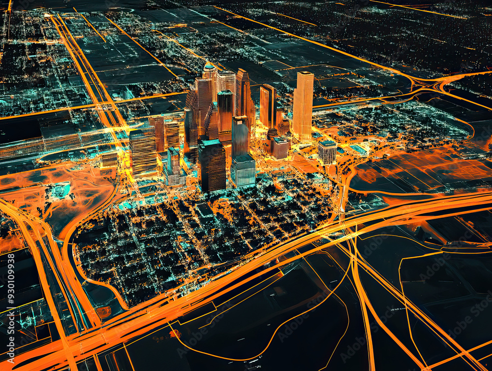 Ilustração do Stock: Technical aerial visual, 3D LiDAR GIS aerial map ...