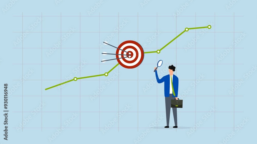 Marketing target audience research, 4k animation of businessman ...