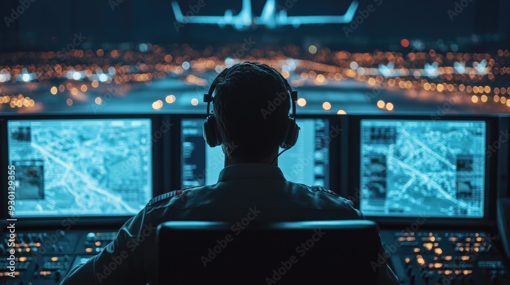 Logistics fleet efficiency: Control room overseeing a fleet of aircraft ...