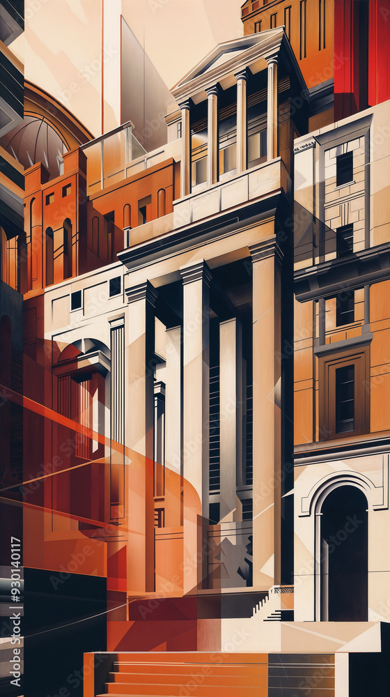Geometric abstraction of classical architecture for a poster design ...