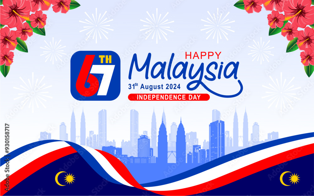 67th Anniversary of Malaysia Merdeka Day with Famous Tourism Objects ...