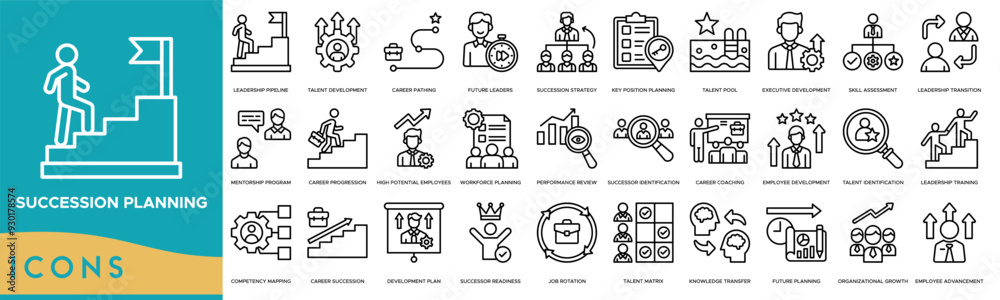 Succession planning icon. Leadership Pipeline, Talent Development ...