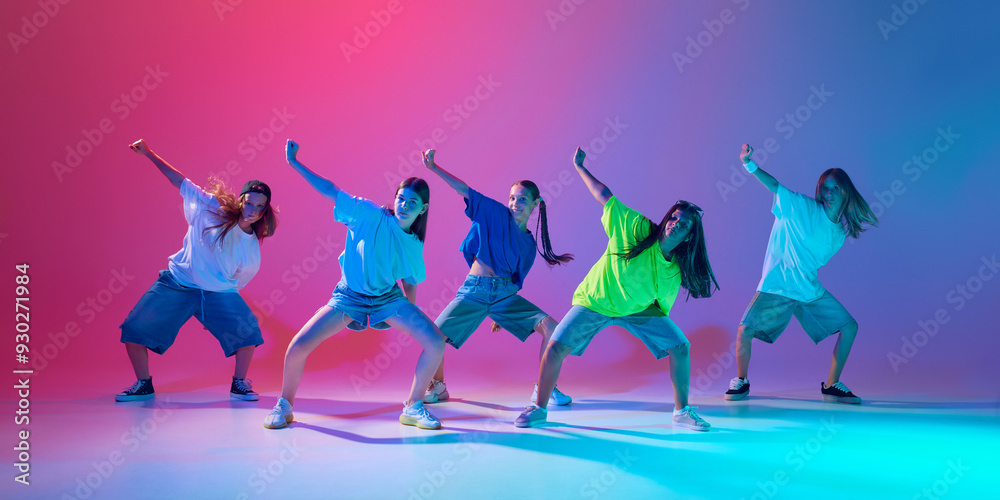 Children perform a high-energy hip hop dance, showing skills of ...