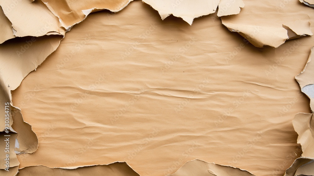 Torn Paper Frame: A textured backdrop of ripped brown paper, revealing ...