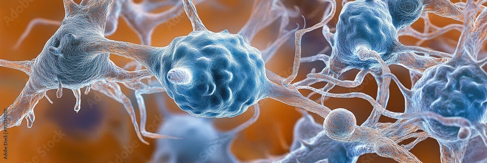 An activated astrocyte stained for Glial Fibrillary Acidic Protein GFAP ...