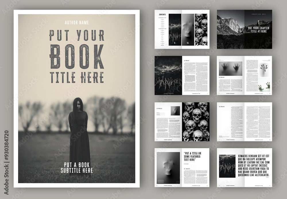Classic Narrative Book Layout Stock Template | Adobe Stock