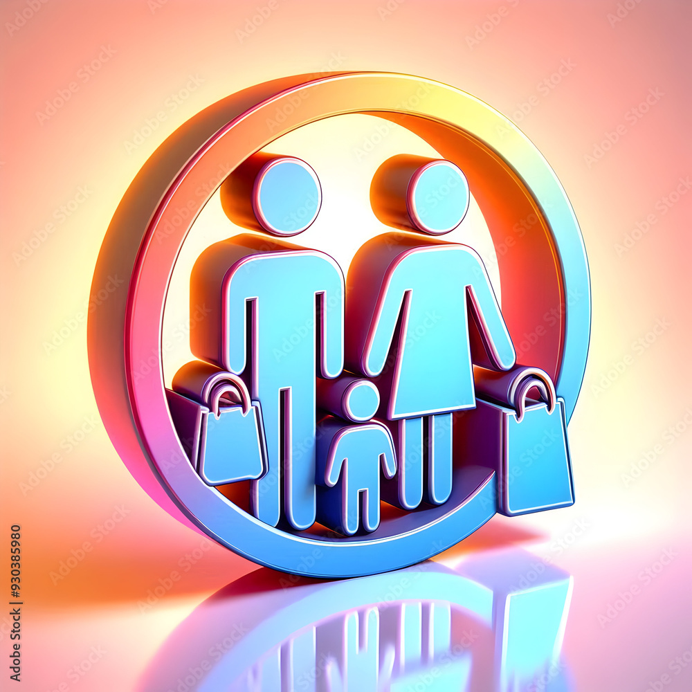 3D Glossy Icons of Same Sex Parents with Family Unity Text - LGBTQ ...