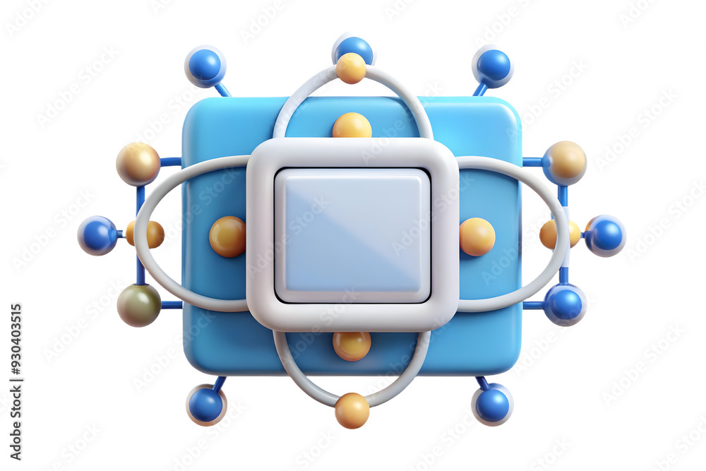 3D AI Driven Quantum Computing Frame Concept with Minimalistic Border Frame and Quantum Element ...