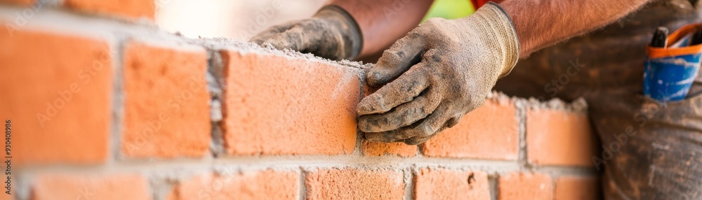 Crafting a Contemporary Home: Skilled Bricklayer Building New Exterior ...